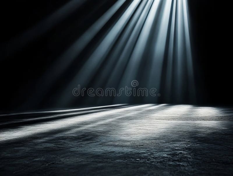 A Dark Room with a Spotlight Shining through the Floor Stock Image ...