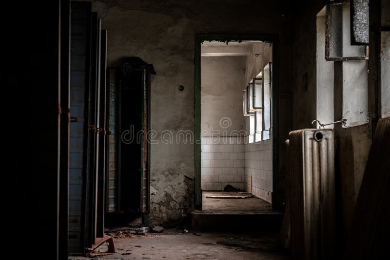 Dark Room with Steel Lockers Stock Photo - Image of home, light: 40875146