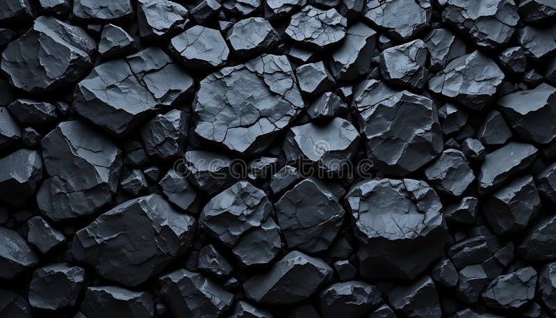Dark, Rough, Black Stone Texture Background, Cracked Rock Surface Stock ...