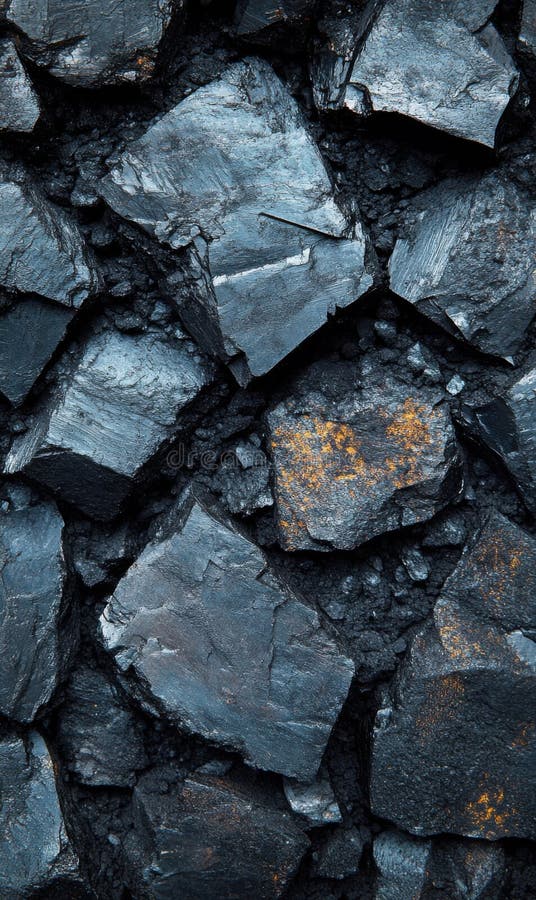 Black Coal Texture with Rough Edges and Hints of Rust in Natural ...