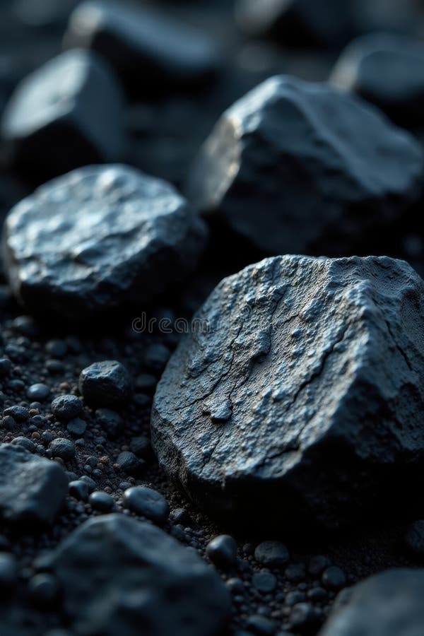 Dark, Rough Coal Texture; Veins Layers Visible, Background, Abstract, Photo Stock Illustration ...