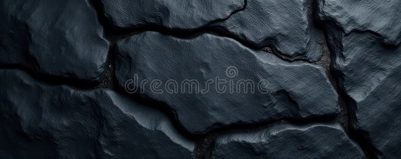 Dark, Rough Hewn Stone; Deep Crevices, Grainy Surface , Uneven, Pattern ...
