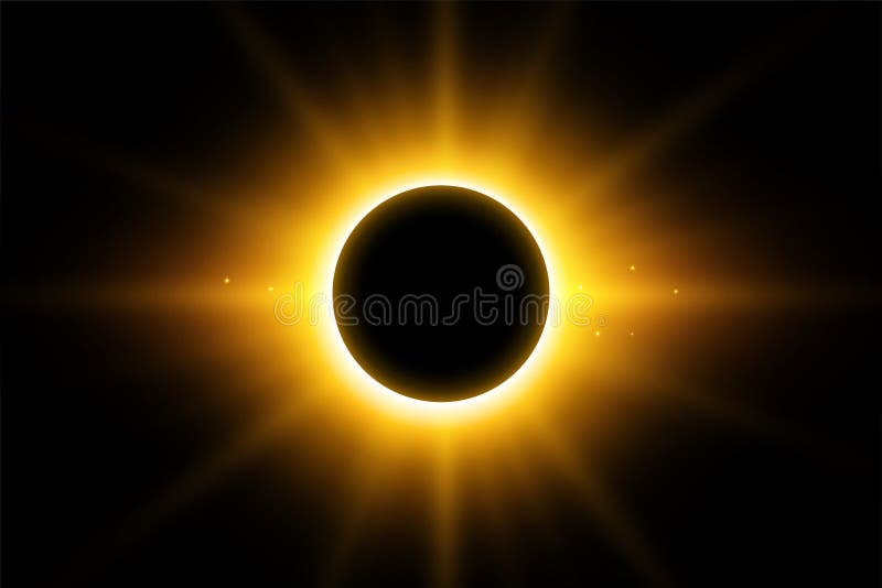 Dark Round Shape Design with Glowing Sunlight Rays Effect Stock Vector ...
