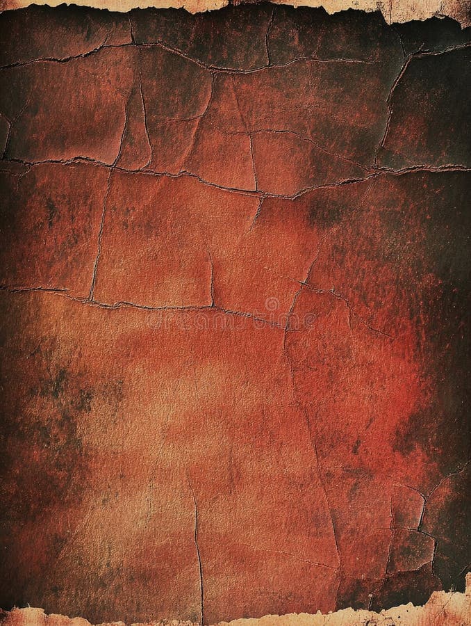 A Dark Rust-red Vintage Paper with a Gritty, Rough Texture, Covered in ...