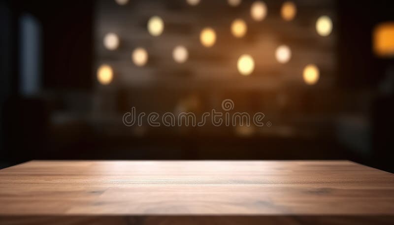 Dark Rustic Living Room with Empty Table for Product Display ...