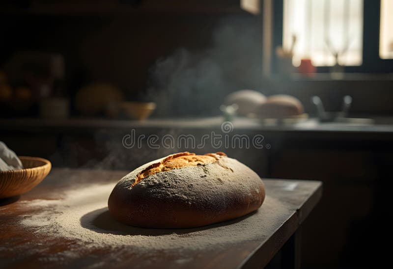 Dark Rustic Scene of Bread-Making Stock Photo - Image of handmade, dark ...