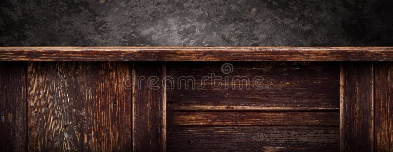 Dark rustic wooden counter stock image. Image of vintage - 334115389