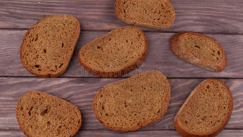 The Rye Bread Cut into Pieces and Laid Out on a Table Stock Image ...