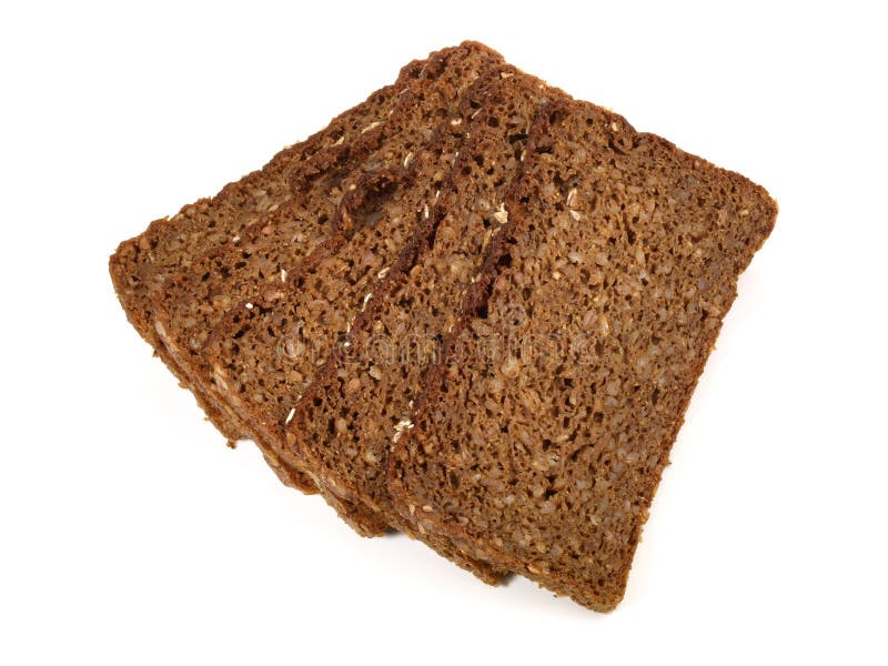 Dark Rye Bread on White Background - Isolated Stock Photo - Image of ...