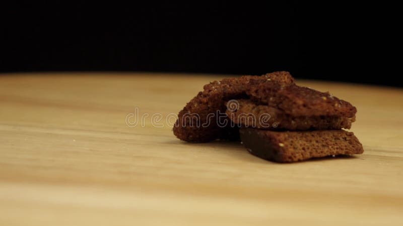Dark Rye Crackers Rotating 360 Degrees Stock Video - Video of delicious ...