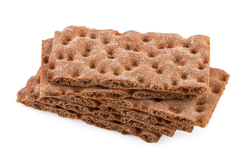 Dark Rye Crispbread Isolated on White Stock Photo - Image of crisp ...