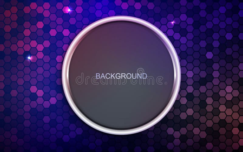 Dark Saturated Blue Mosaic Background with a Round Frame Stock Vector ...