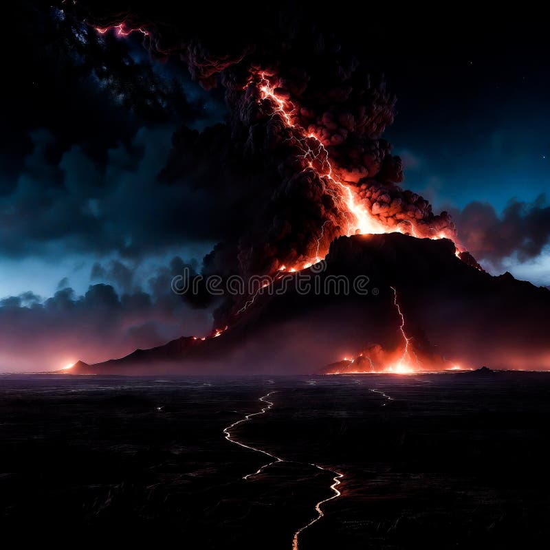 Dark and Scary Hell Environment with Spooky Landscape Stock ...