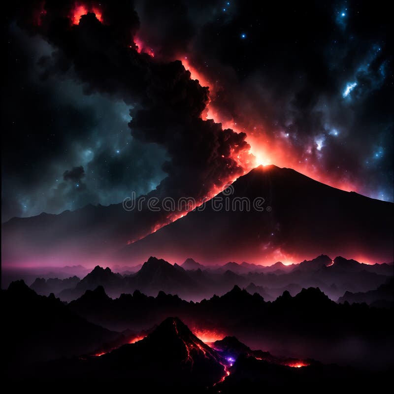 Dark and Scary Hell Environment with Spooky Landscape Stock ...