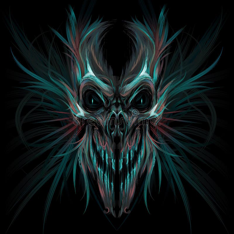 Dark screaming skull stock illustration. Illustration of dark - 59293693
