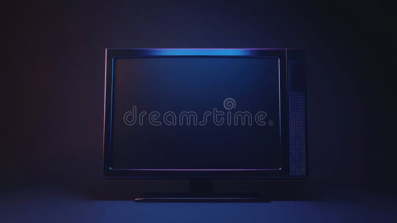 A Dark Screen is Displayed on a Modern Smart TV in a Vacant Room Stock ...