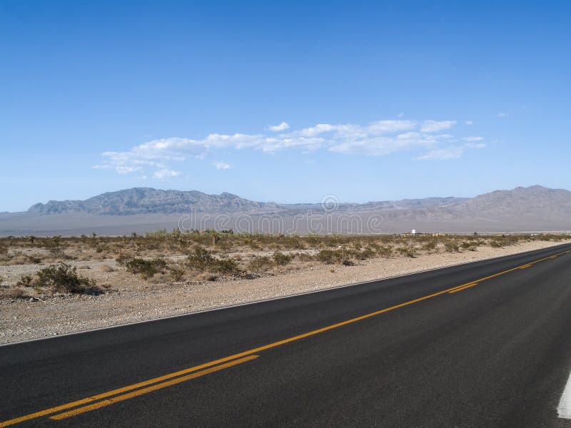 Dark Sealed Highway through Desert Landscape Stock Image - Image of ...