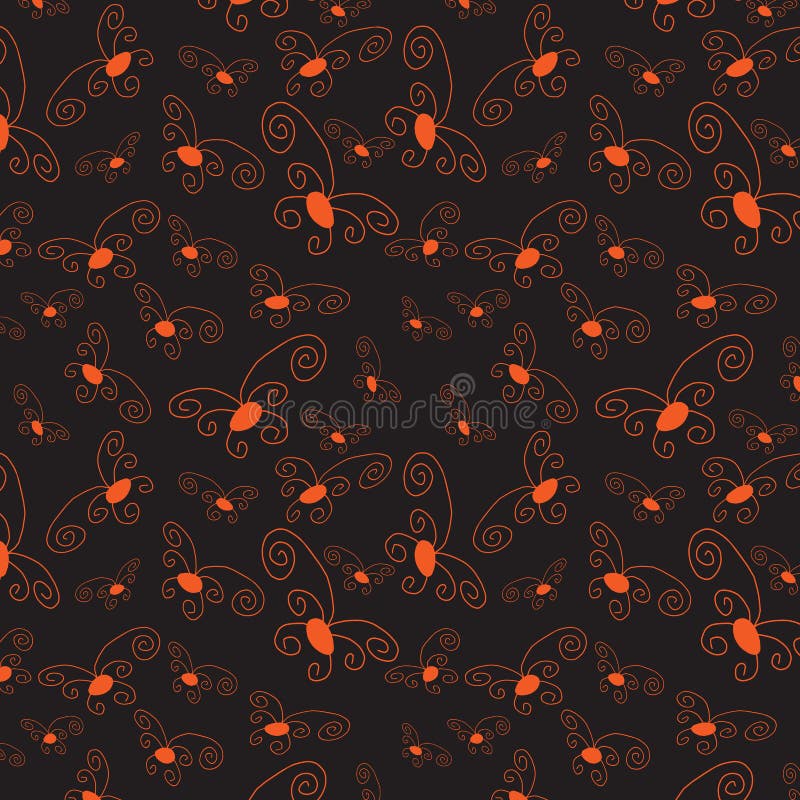 Dark Seamless Background with Orange Elements Stock Vector ...