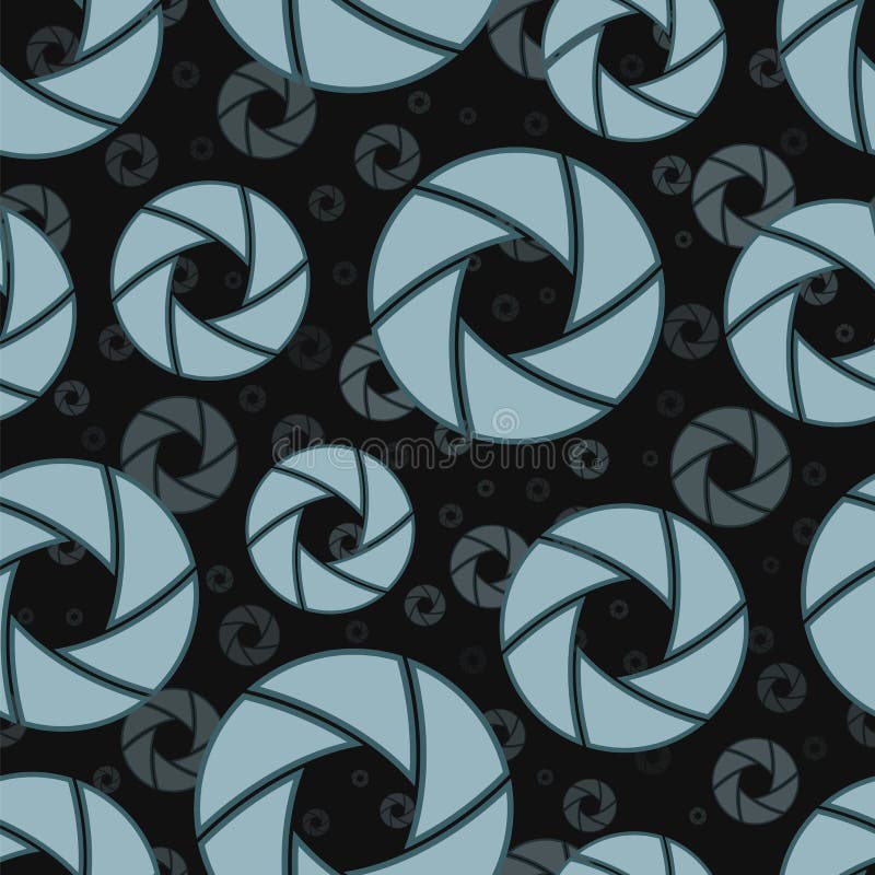 Dark Seamless Pattern with Camera Shutters Stock Vector - Illustration ...