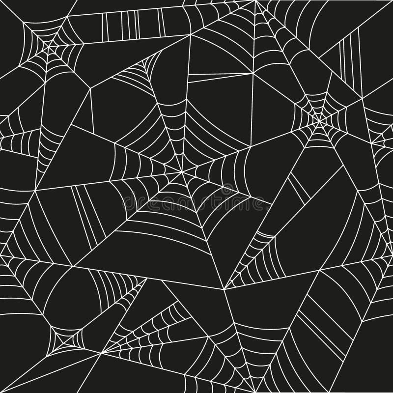 Dark Seamless Pattern with Spiders Cobweb. Stock Vector - Illustration ...