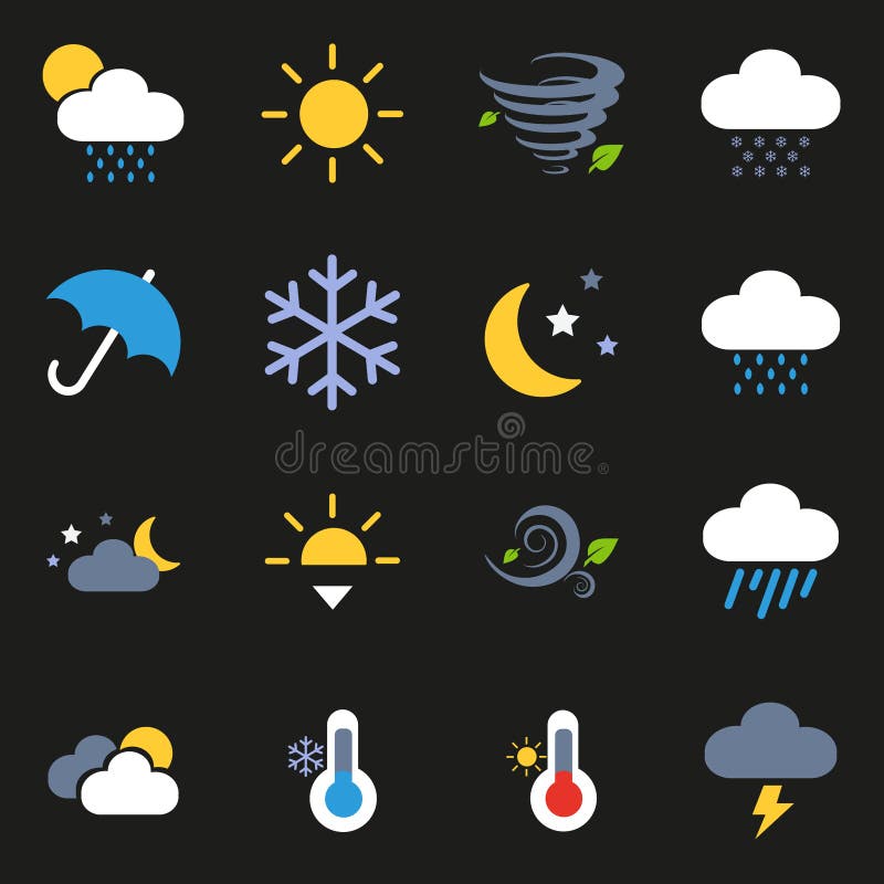 Weather Symbols Overcast Dark Stock Illustrations – 287 Weather Symbols ...