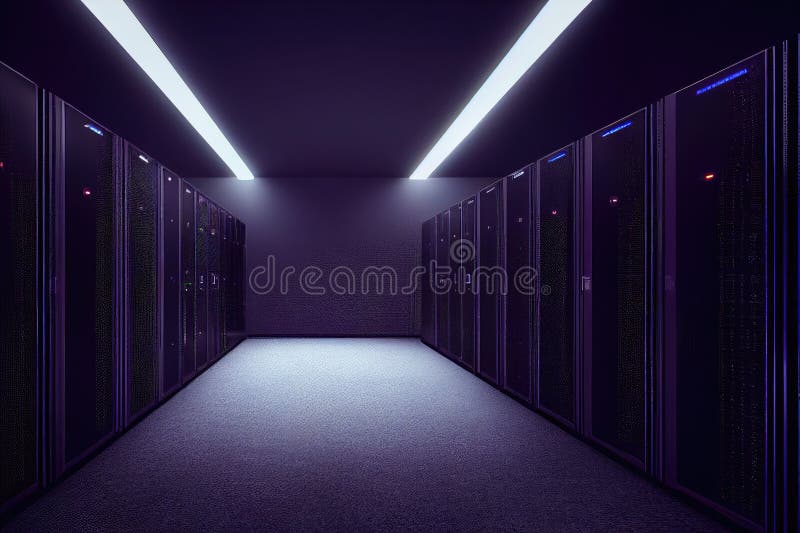 Dark Server Racks in Computer Network Security Server Room Data Center ...