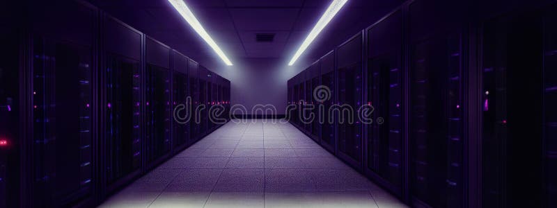 Dark Server Racks in Computer Network Security Server Room Data Center ...