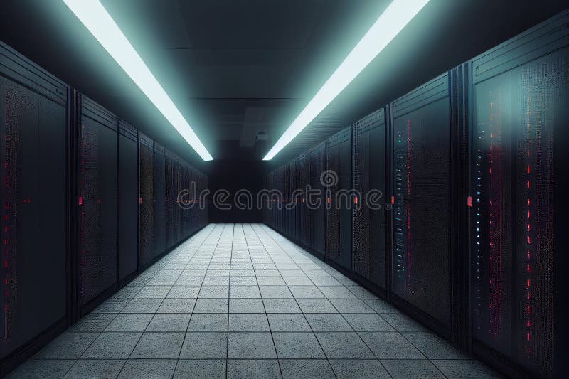 Dark Server Room Data Center Storage Interior Ai Generative Rendering ... Dark Server Room Data Center Storage Interior Ai Generative Rendering ...