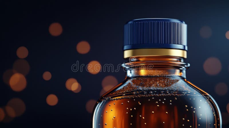 In a Dark Setting, a Close-up View of a Bottle Cap Reveals a Reflected ...