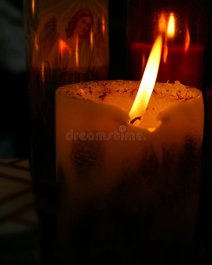 Candle scenery stock image. Image of lighting, flame - 210944461
