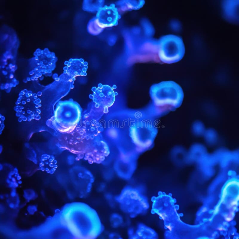 Glowing Bacteria Illuminated by Ultraviolet Light in a Dark Environment ...