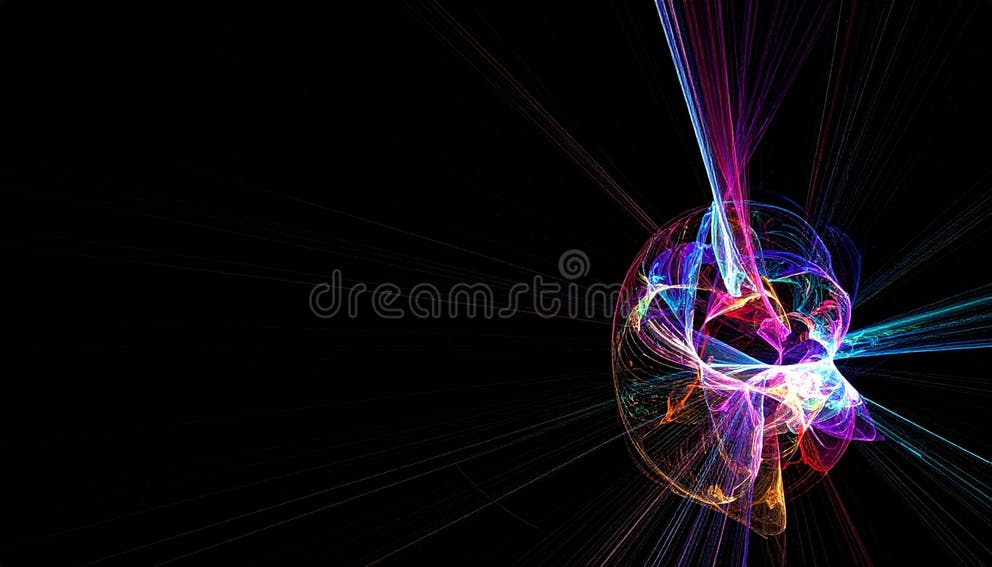 In a Dark Setting, a Luminous, Sphere Like Object with Vibrant Colors ...