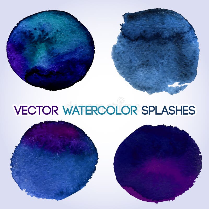 Dark Shades Watercolor Round Shaped Design Stock Vector - Illustration ...