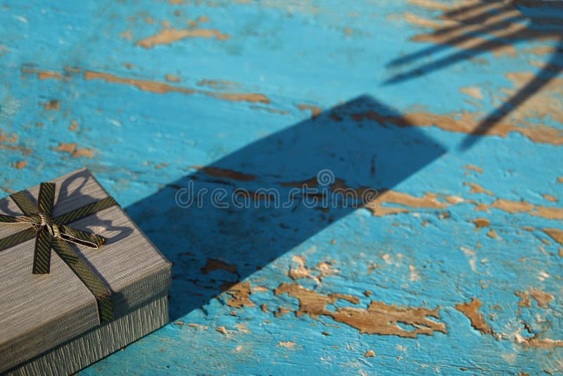 Dark Shadow Reflection Grey Gift Box with Shadow Reflection Hand on ...