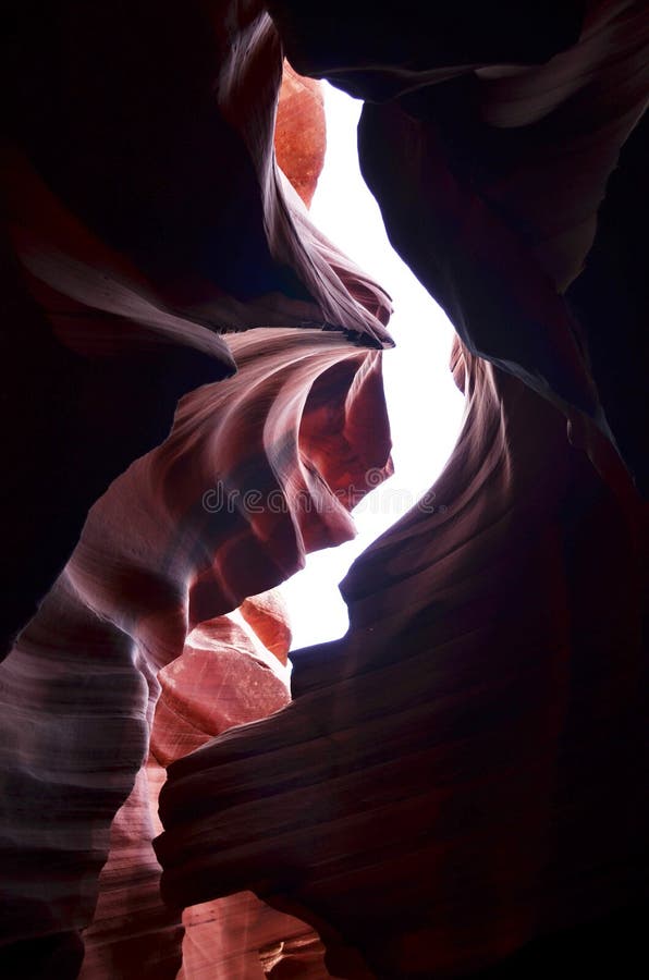 Dark Shadows Cast on the Walls of Lower Antelope Canyon Stock Photo ...