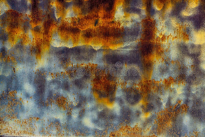 Dark Rusted Sheet Metal Surface with White Spray Paint Remnants Stock ...