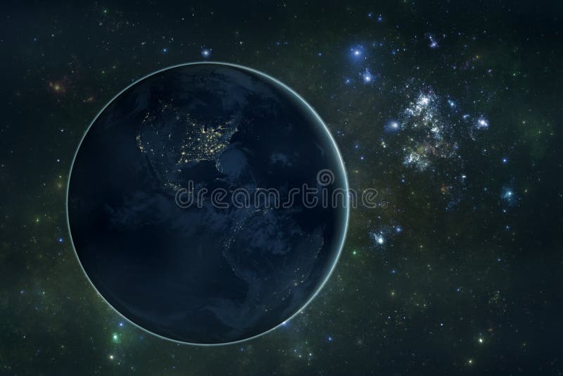 Dark Side of the Planet Earth Stock Illustration - Illustration of ...