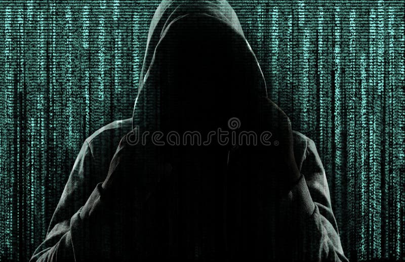 Dark Silhouette of Cyber Criminal Against Background Stock Image ...
