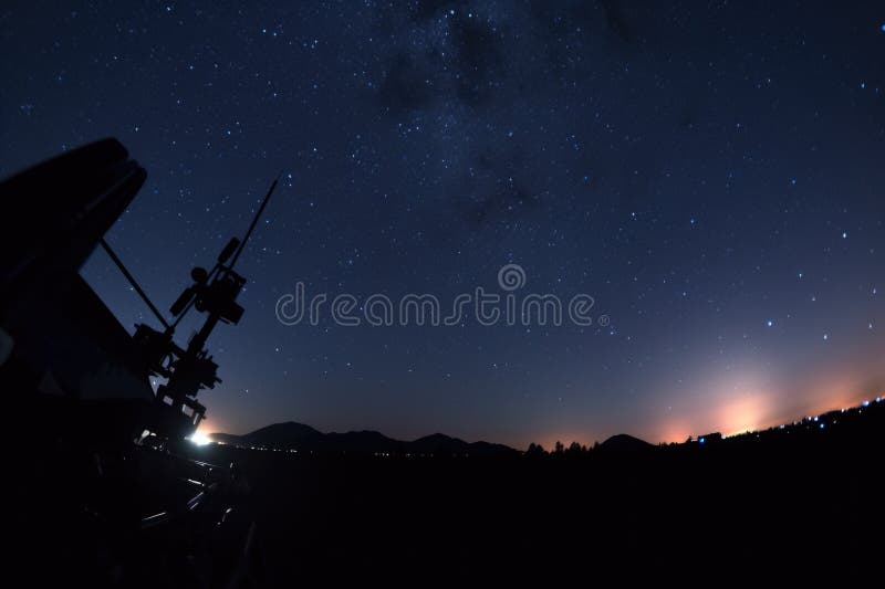 Dark Silhouette of Mars Rover Against a Star-studded Sky Stock ...