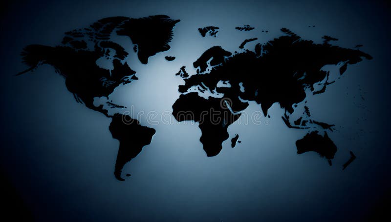 Dark Silhouette World Map with Vignette Created with Generative Ai ...