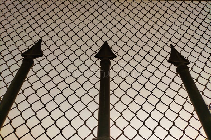 Dark Silhouettes of Forged Elements in the Form of Sharp Peaks Against ...