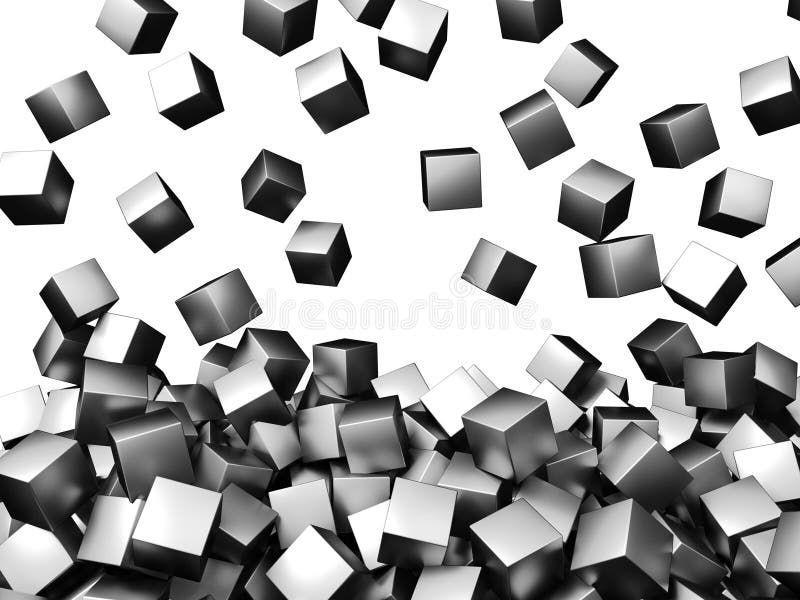 Dark Silver Cubes. Abstract Metallic Background Stock Illustration ...