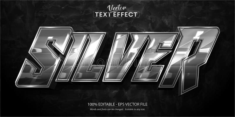 Dark Silver Text Effect, Silver and Black Color Editable Text Style ...