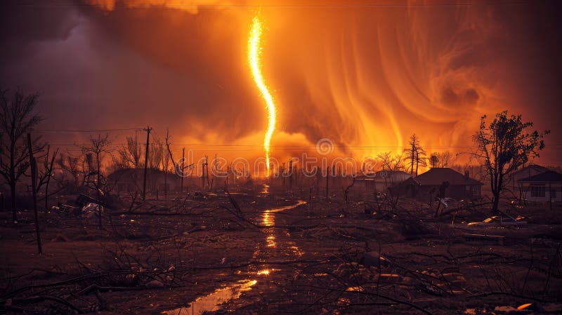 Dramatic Storm Over Rural Landscape Fire Dark Clouds Stock Photos ...
