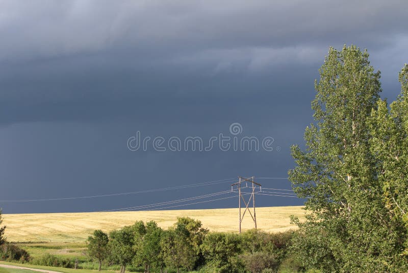 Dark Skies of a Prairie Storm Stock Photo - Image of grain, prairie ...