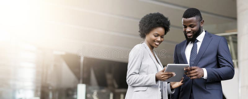 Business People Using Digital Tablet and Discussing New Project ...