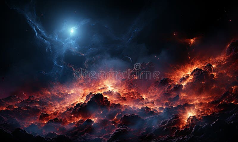 Dark Sky with Clouds and Bright Light Stock Image - Image of landscape ...