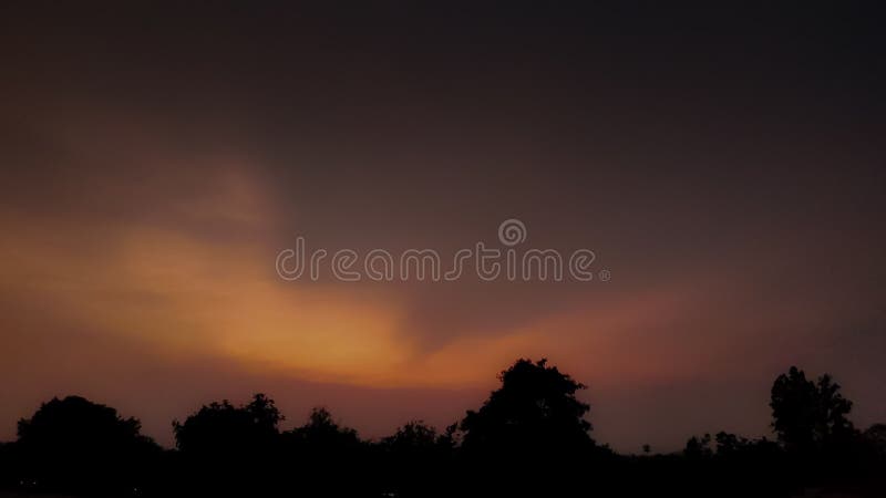 Dark Sky on Evening at Country Side Area Stock Image - Image of green ...