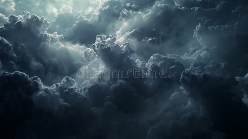 The Dark Sky with Heavy Clouds before the Rain. Bad Weather Sky and ...