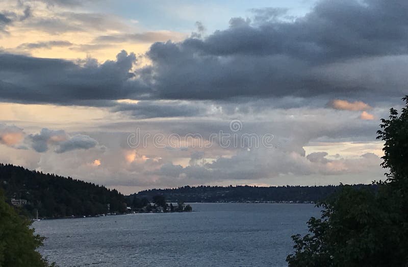 Dark sky stock photo. Image of sunset, seattle, washington - 126756450